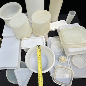 HUGE Vintage Tupperware Lot of Containers & Lids Various Numbers Clear ...