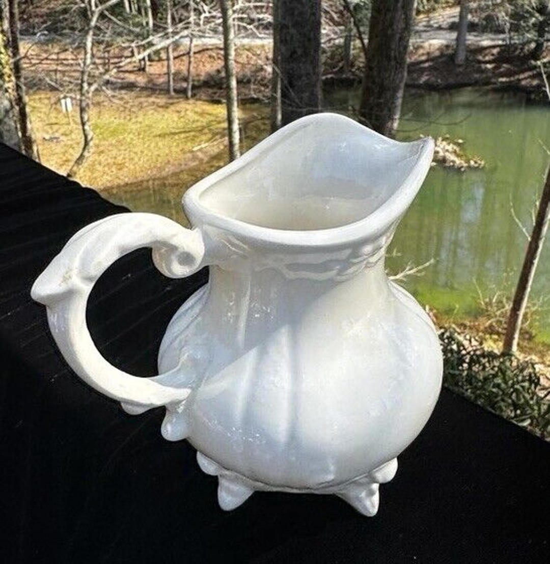 Vintage Hand Made Pottery Pogo’s Ivory Fancy Creamer Pitcher -A26 - Etsy