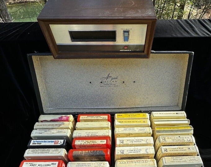 Motorola 8 Track Player & Huge Case of 8 Track Music Tom Jones Judy ...