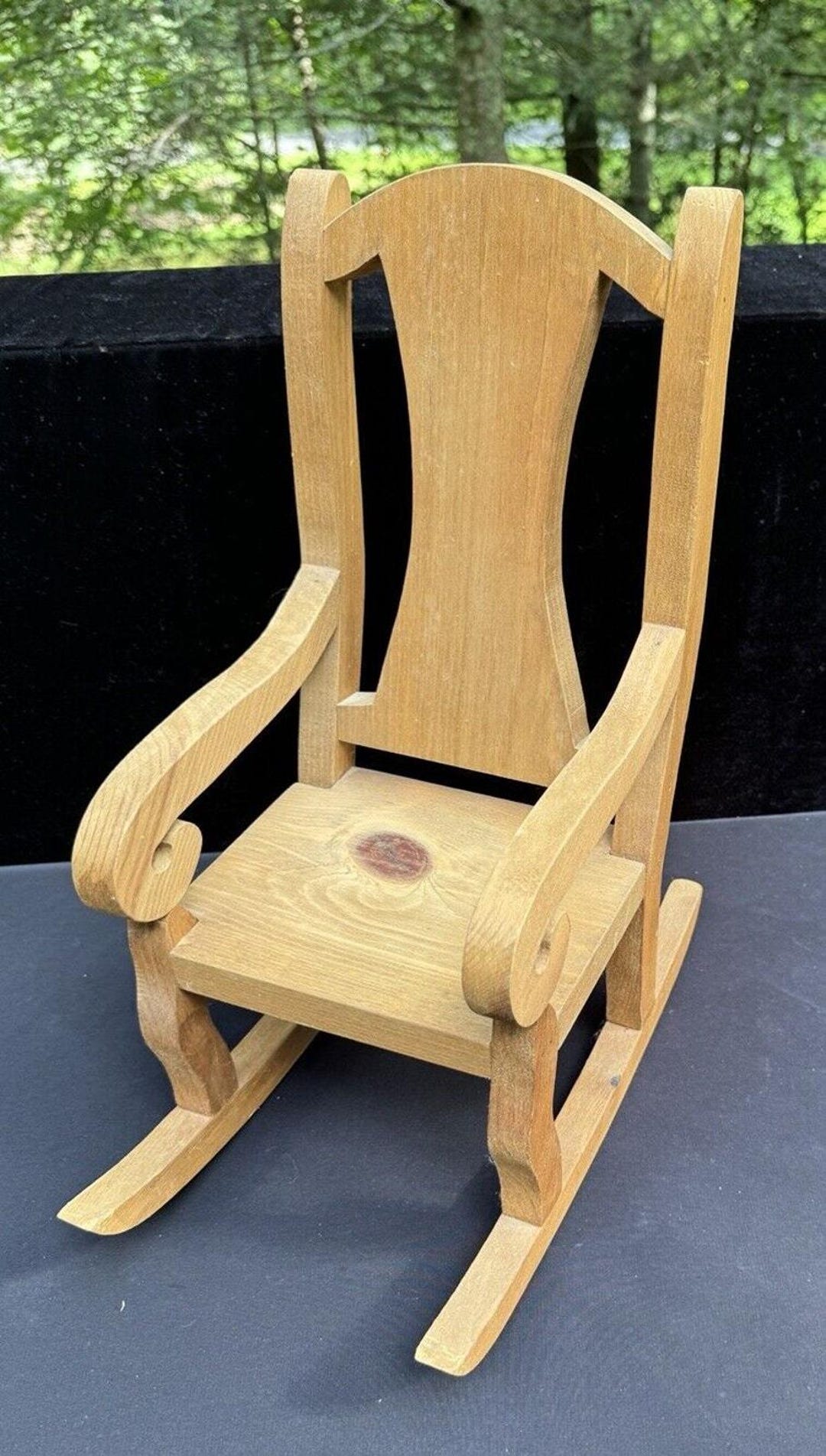 Vintage Wood Rocking Chair - Doll or Teddy Bear Super Cute! Very Sturdy ...