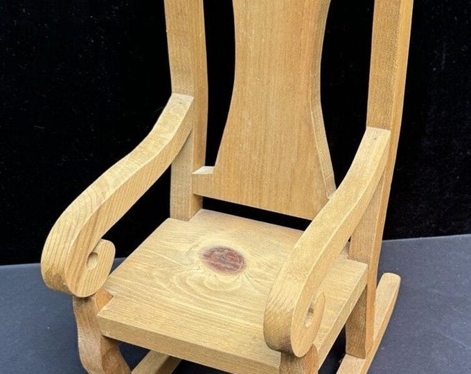 Vintage Wood Rocking Chair - Doll or Teddy Bear Super Cute! Very Sturdy ...