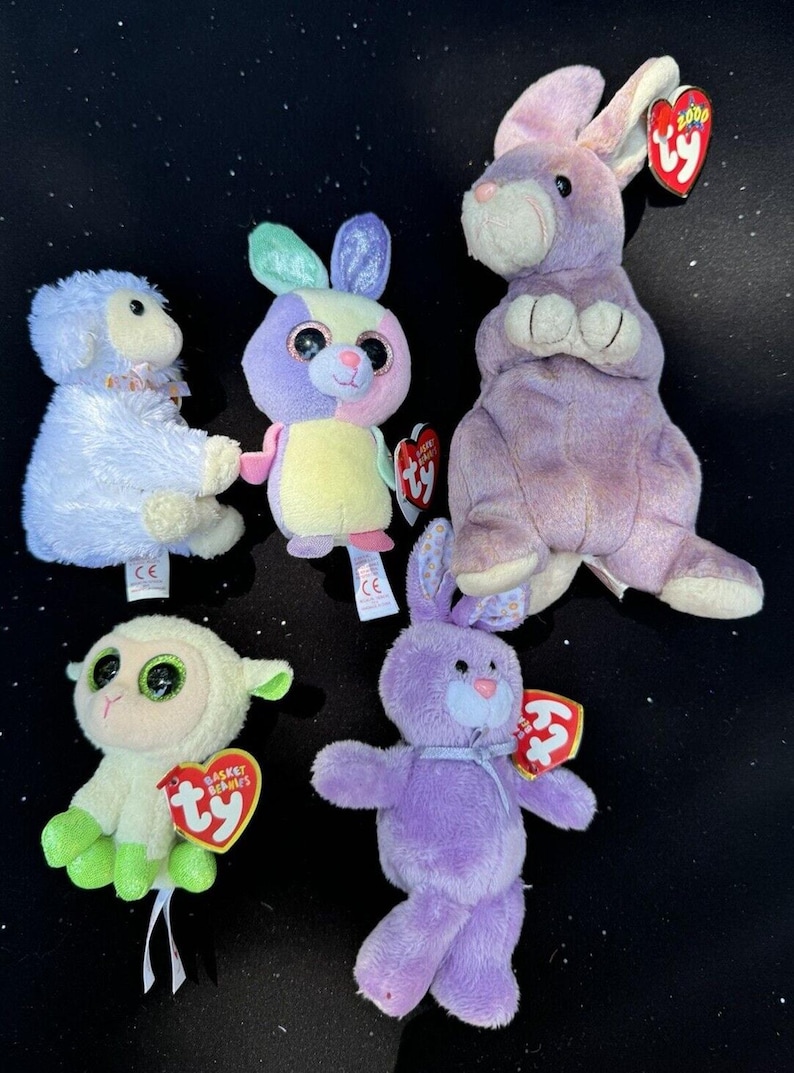 TY Beanie Babies Lot 5 EASTER Bunnies Lamb Basket Beanies & More - Etsy