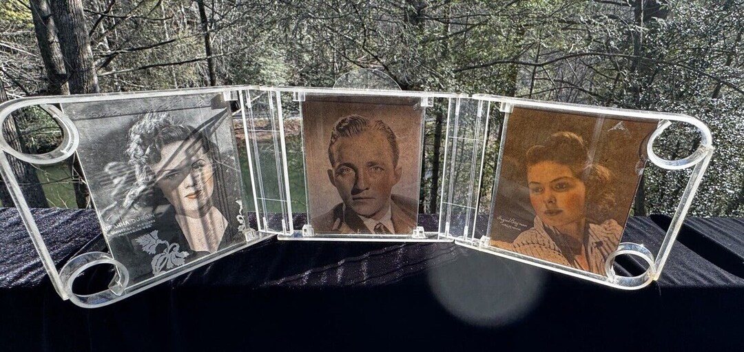 Folding Clear Plastic PHOTO FRAMES 1950’s KITSCH Retro Movie Star ...