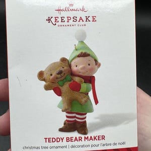 Hallmark Christmas Ornament Teddy Bear Maker Elf Exclusive New! -28D - Etsy
