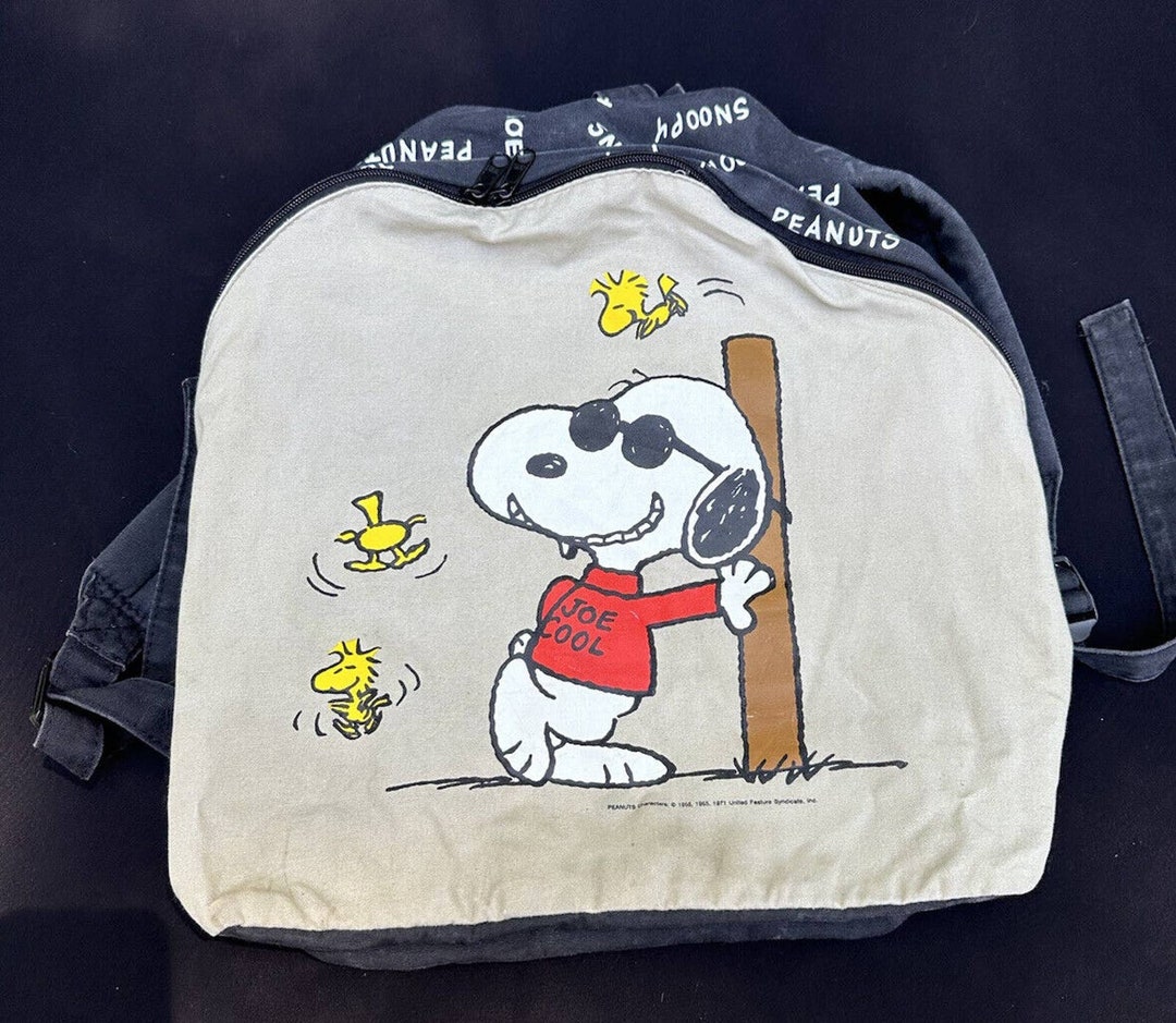VTG Snoopy Backpack Joe Cool With Woodstock Canvas Backpack Peanuts ...