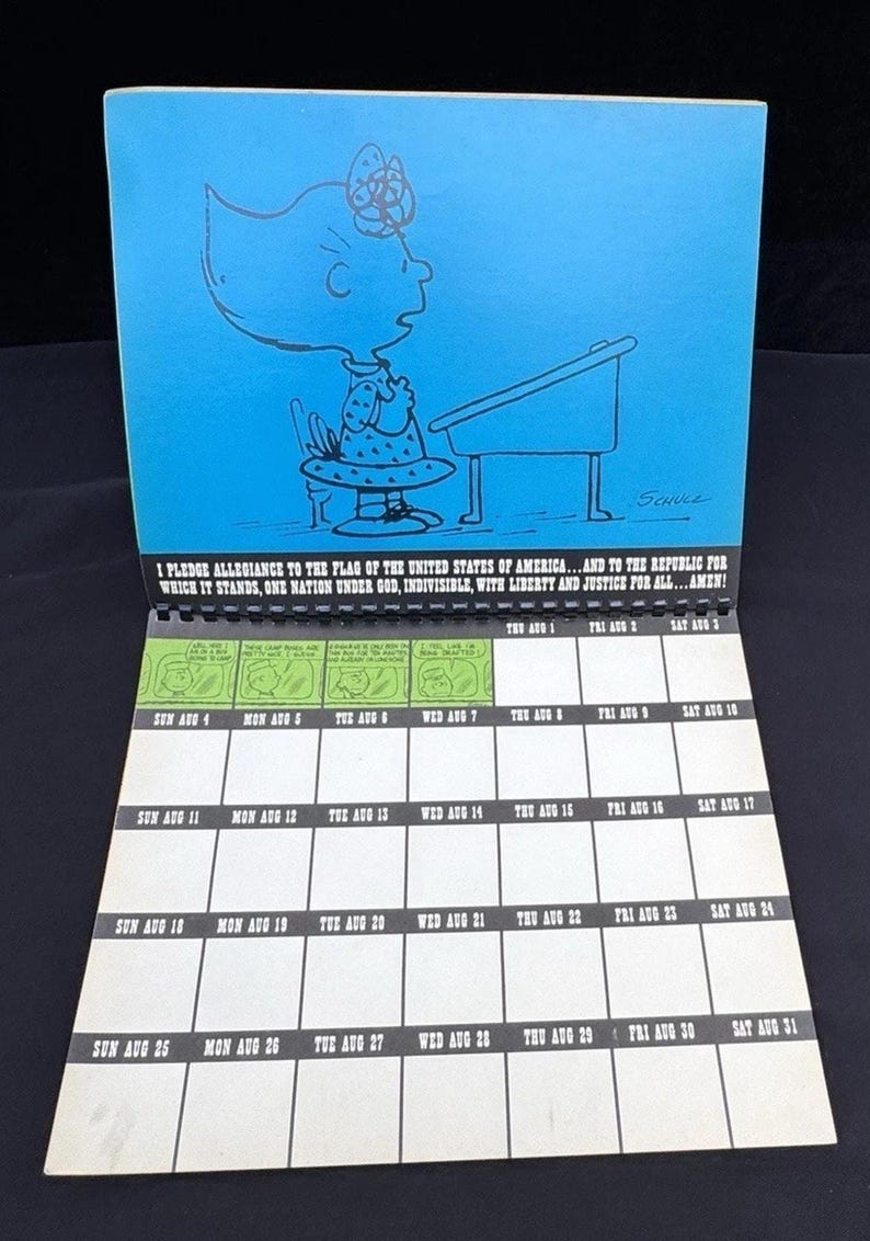 Rare Peanuts School Year Calendar Date Book 1967 & 1968 Excellent! - Etsy