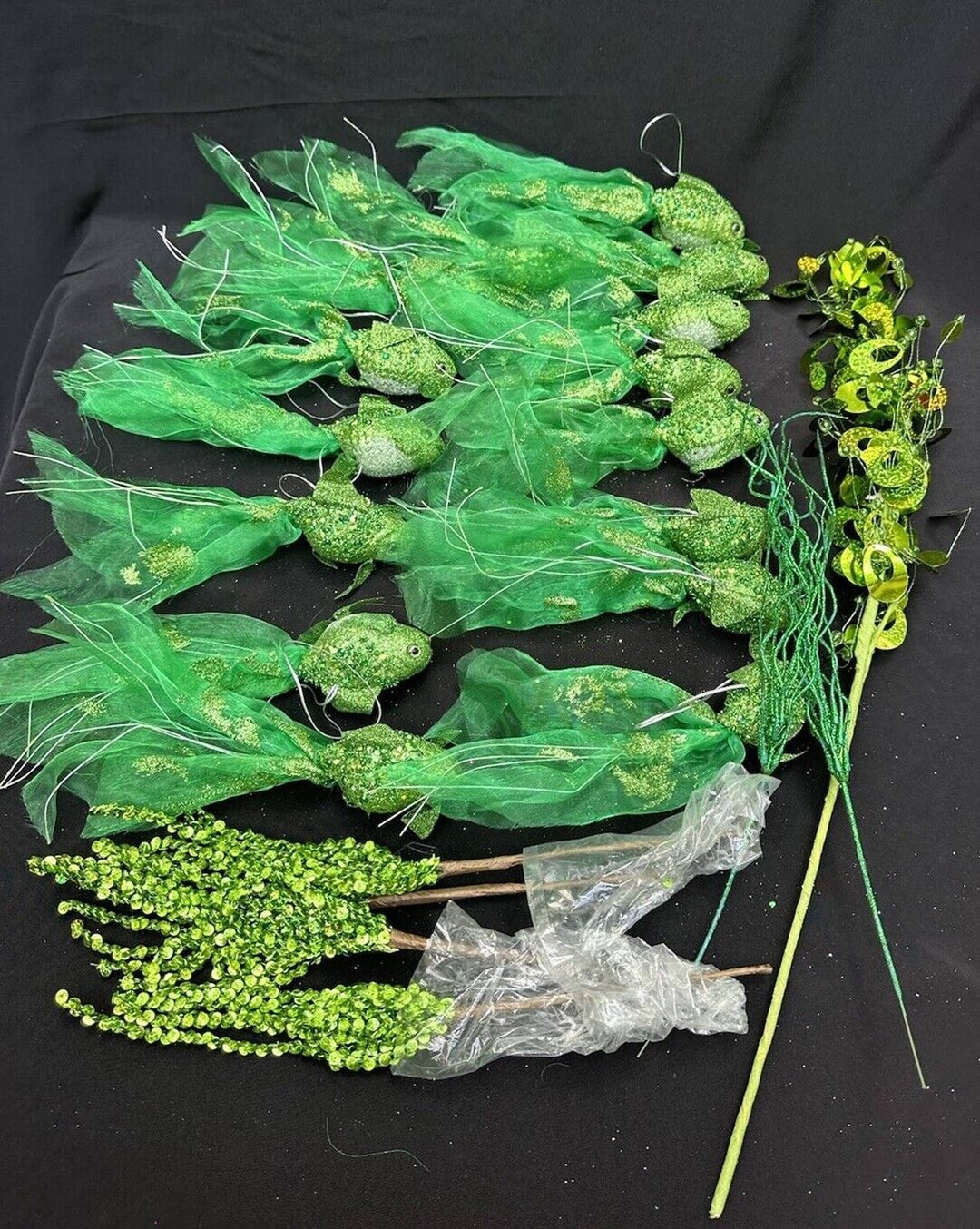 22 Piece Green Fish Nautical Christmas Tree Ornaments & Picks Ocean ...