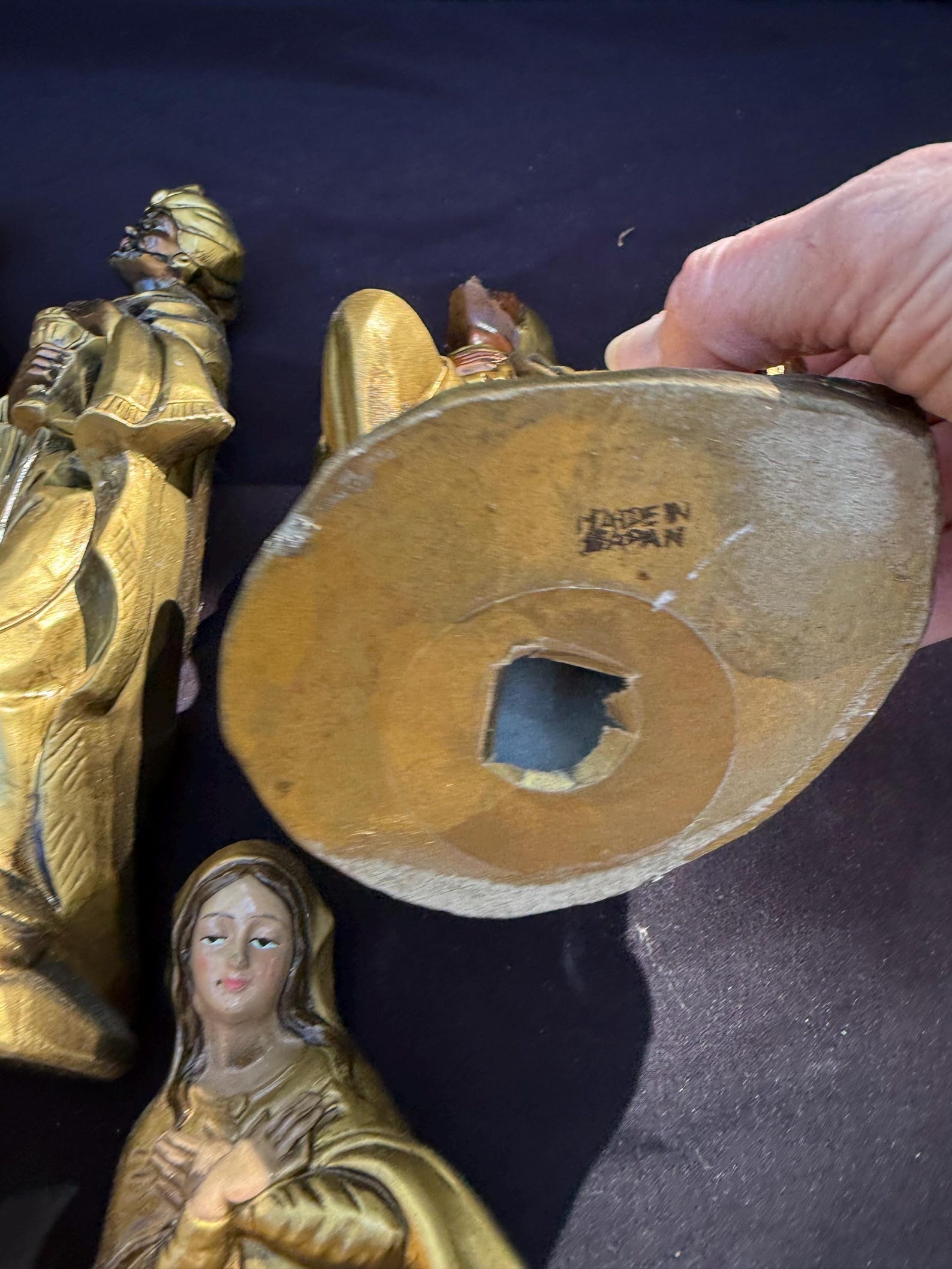 Vintage Chalkware Early 1950’s Made in Japan Large Size GOLD Nativity ...