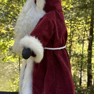 SANTA CLAUS 25” Handcrafted Rustic Christmas Fur Trim Coat Father ...