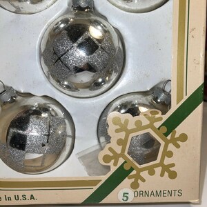 Vintage 1960's Mercury Micah Glass Christmas Ornaments Silver Pyramid ...