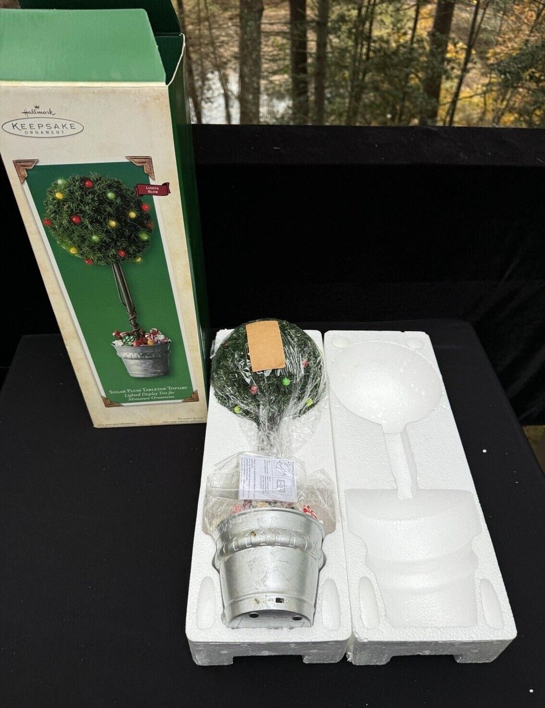 Hallmark Sugar Plum Tabletop Topiary Lighted Tree Christmas Decoration ...