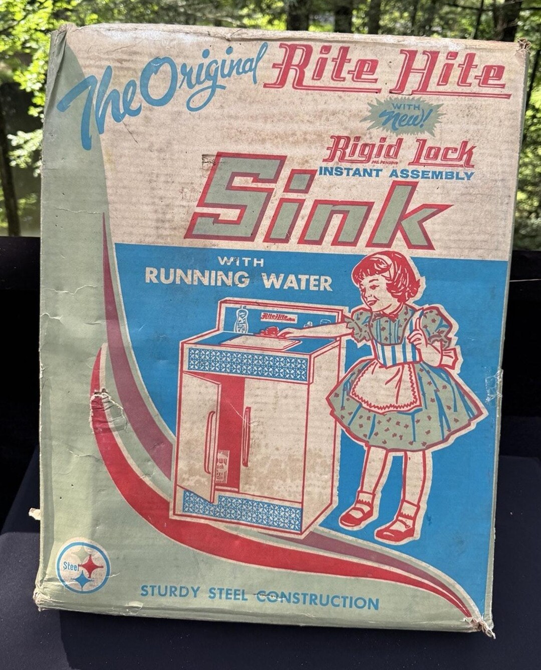 Rare New Sealed! 1950s Wolverine Rite Hite Steel Toy Sink Running Water ...