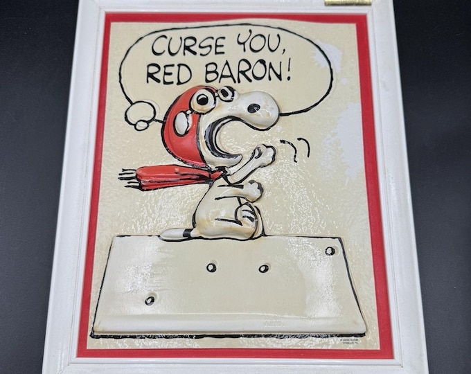 Rare Vintage Hallmark Peanuts Snoopy Curse You, Red Baron Vacuform Wall ...