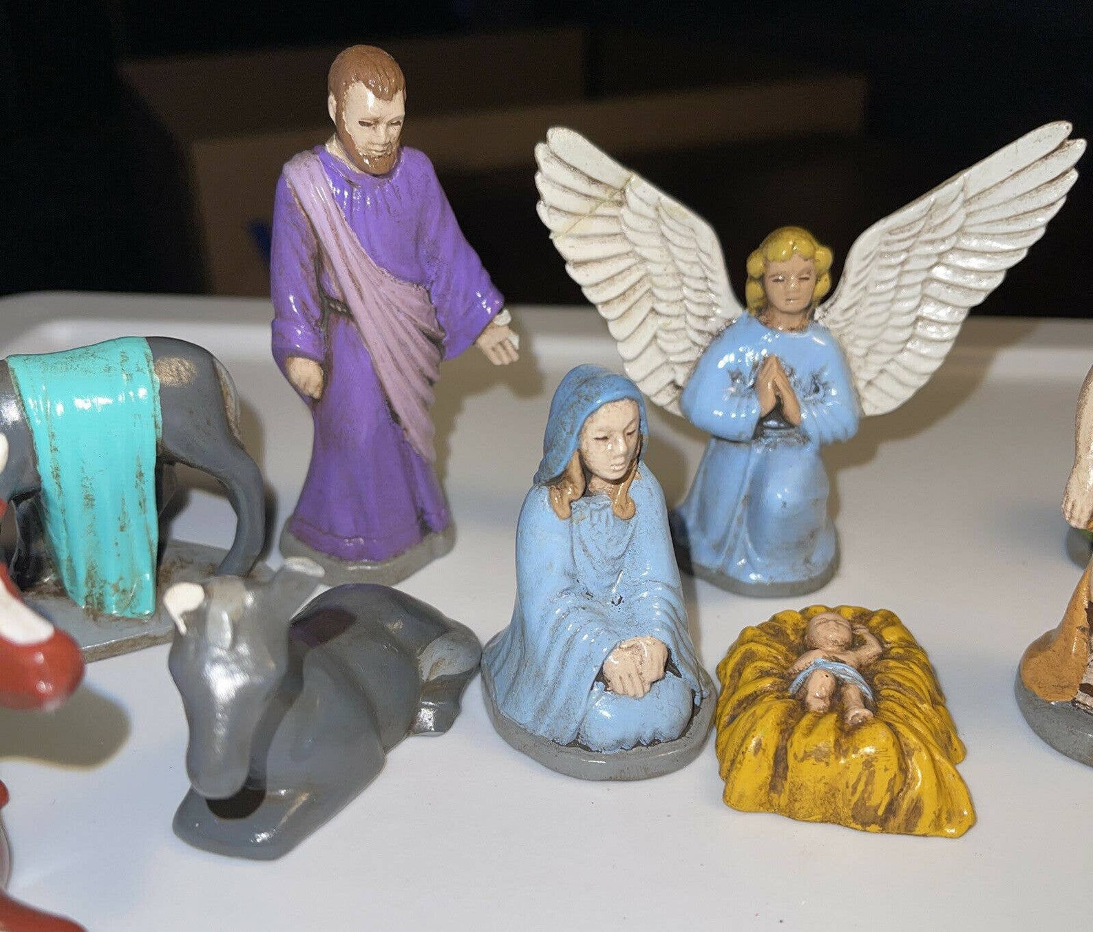 Atlantic Mold 1970s Nativity Christmas Set Hand Painted Vintage Ceramic ...