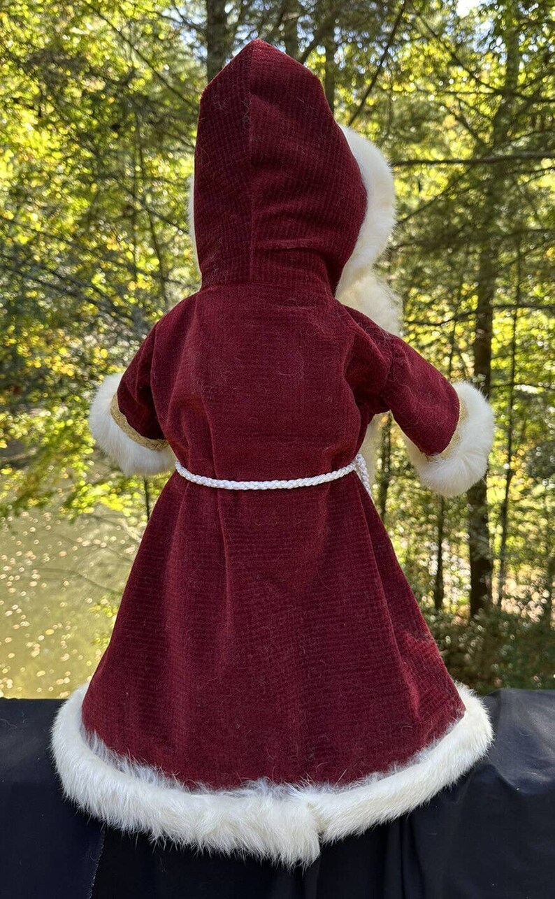 SANTA CLAUS 25” Handcrafted Rustic Christmas Fur Trim Coat Father ...