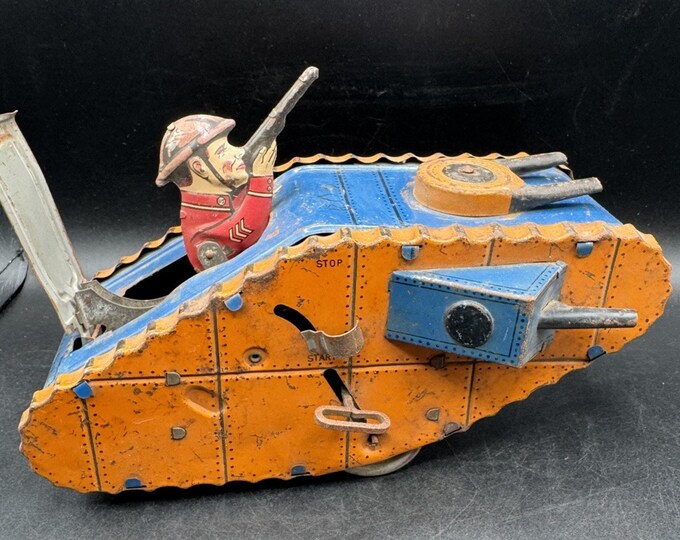 Rare Louis Marx & Co Tin Wind-up Tank Pop up Soldier Toy Not Working - Etsy