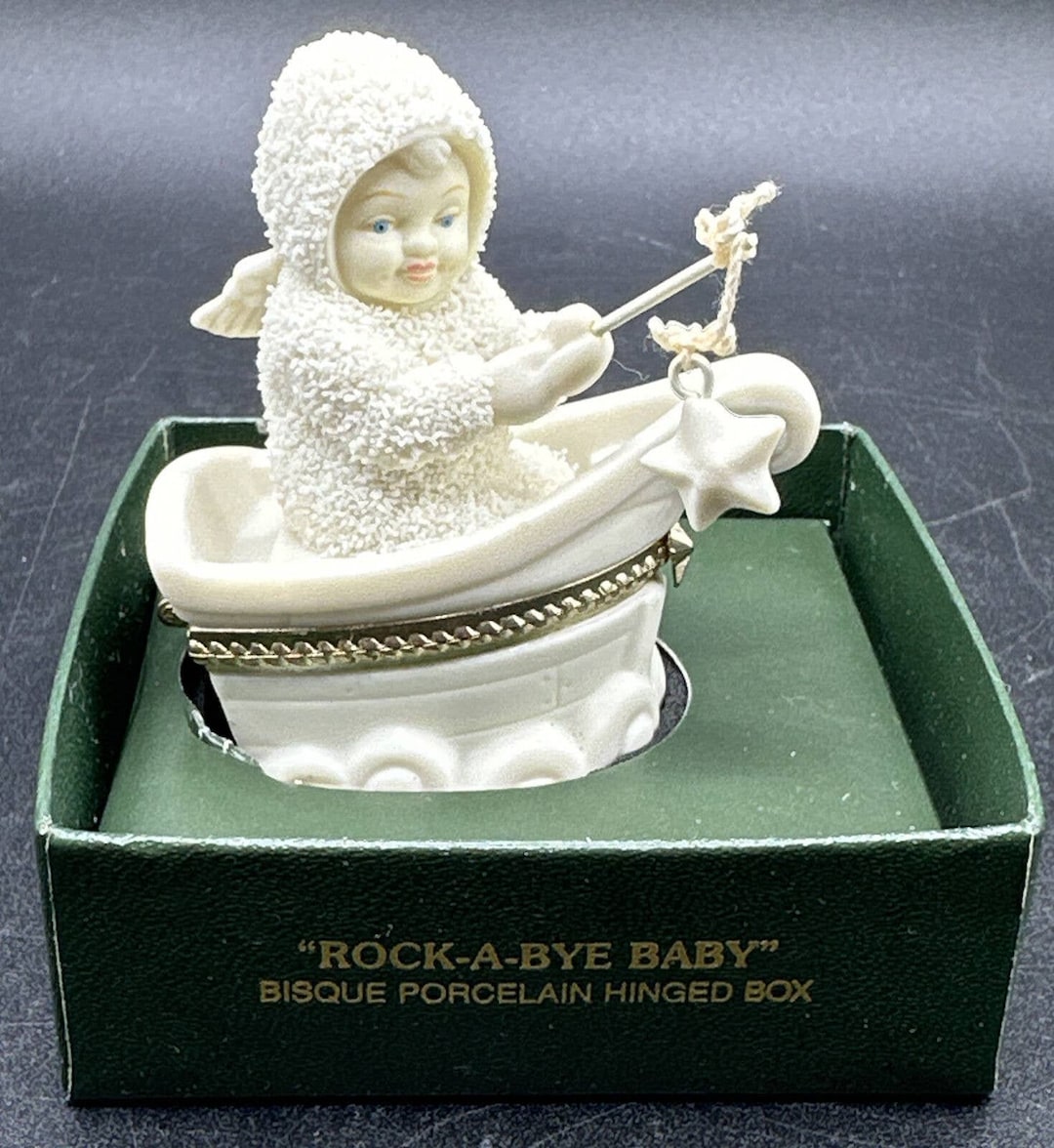 Department 56 Snowbabies ROCK A BYE BABY Hinged Trinket Box 68848 Mint ...