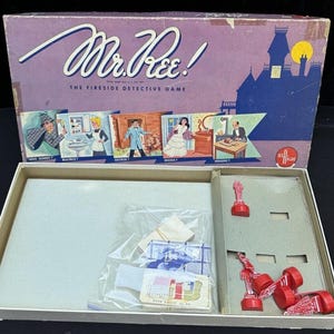 Selchow & Boardgame Mr. Ree! the Fireside Detective Game Purple Box ...