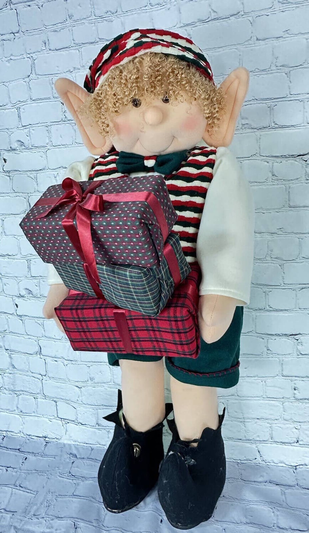 Vintage Large Santas Elf Free Standing Door Greeter Christmas 3 Feet ...