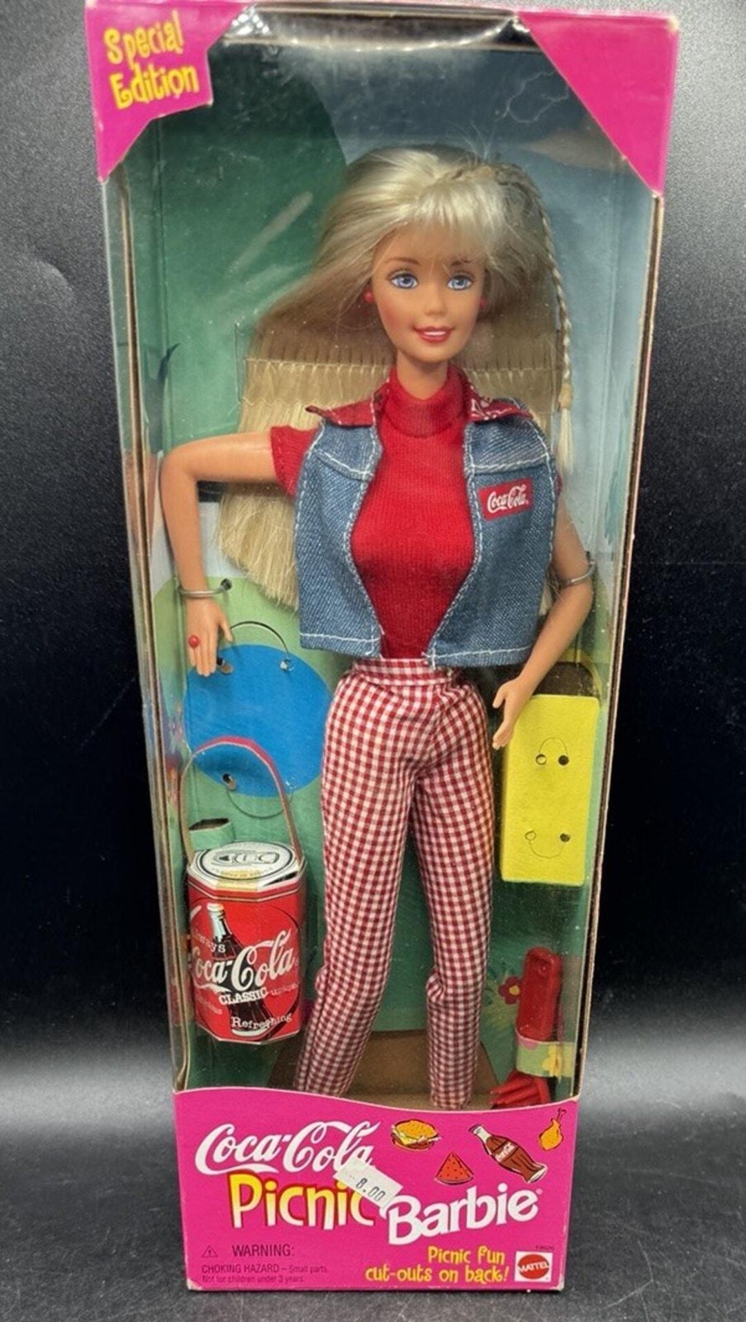 New 1997 Vintage Mattel Coca Cola Picnic Barbie Special Edition Coke ...