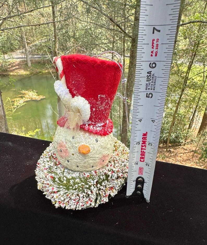 Midwest Cannon Falls Snowman on Bottle Brush Wreath Glitter Christmas ...