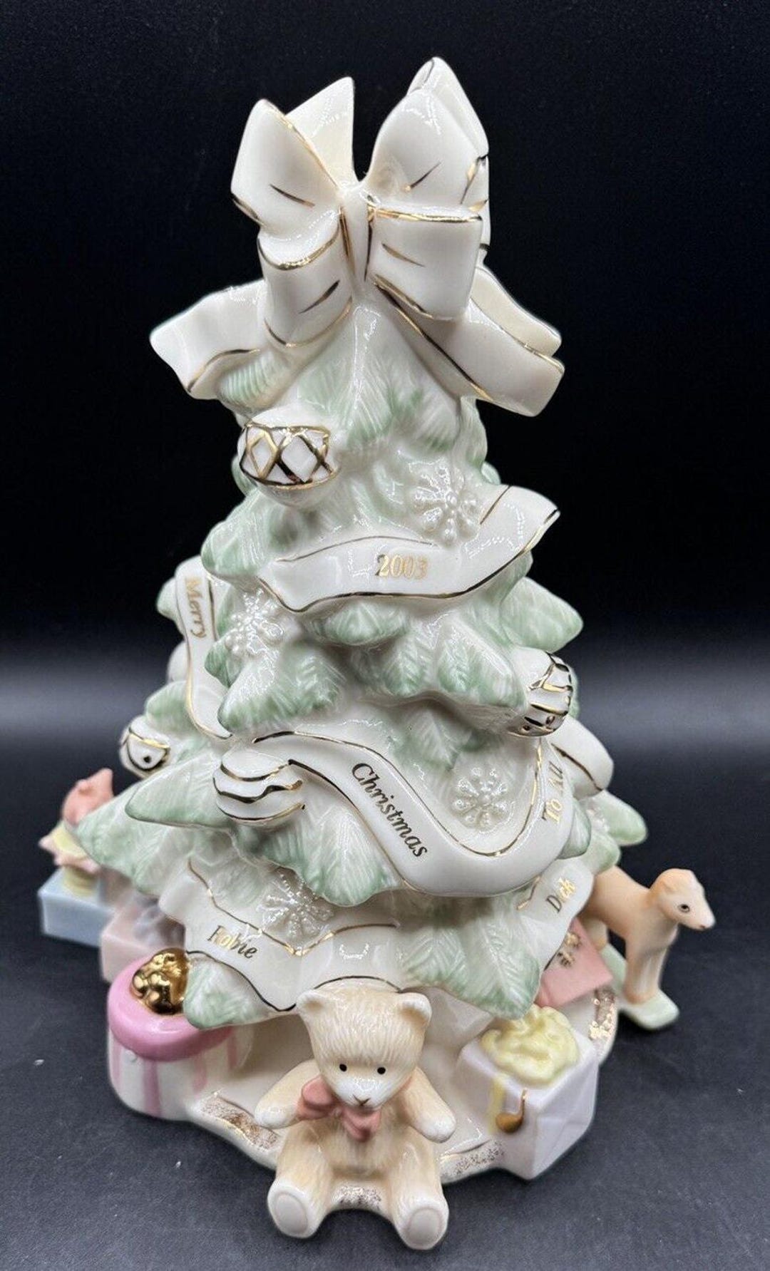Lenox Christmas Tree Holiday Traditions Porcelain Figurine Personalized ...