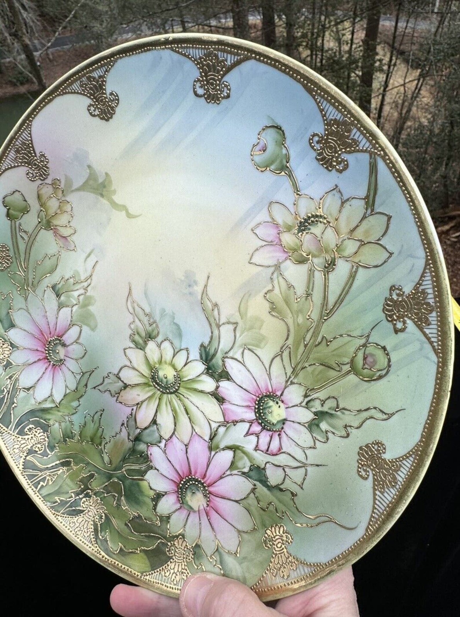 Antique 10” Morimura Gumi Hand Painted/gold Trim Nippon Plate-japan -O2 ...