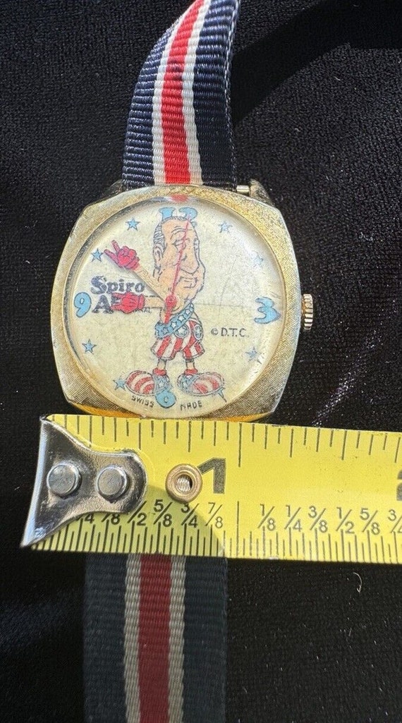 1970s DTC Spiro Agnew Swiss Political Cartoon Watch &… - Gem