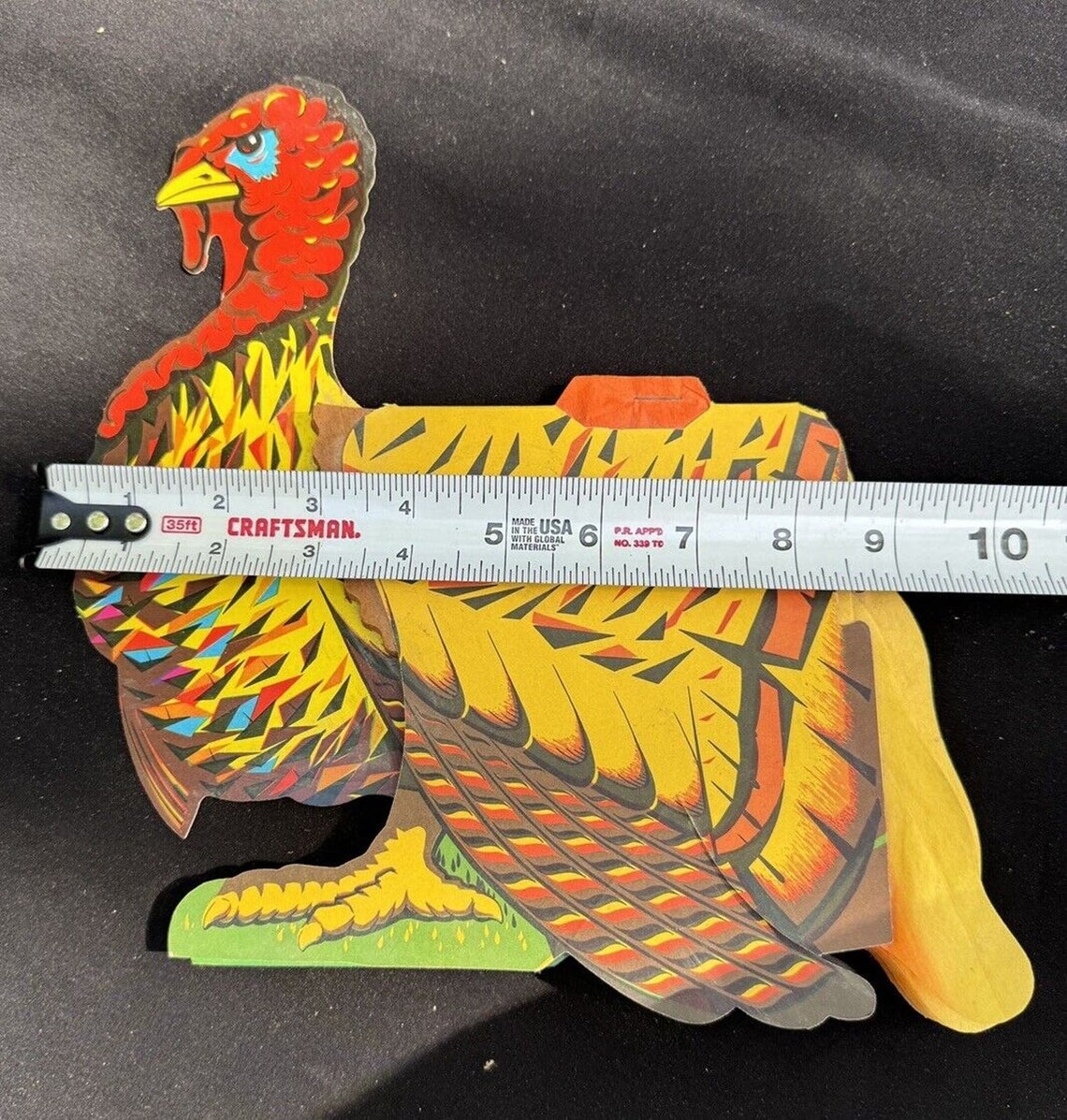 Vtg Beistle Honeycomb Tissue Cardboard Standing Thanksgiving Turkey 13 ...