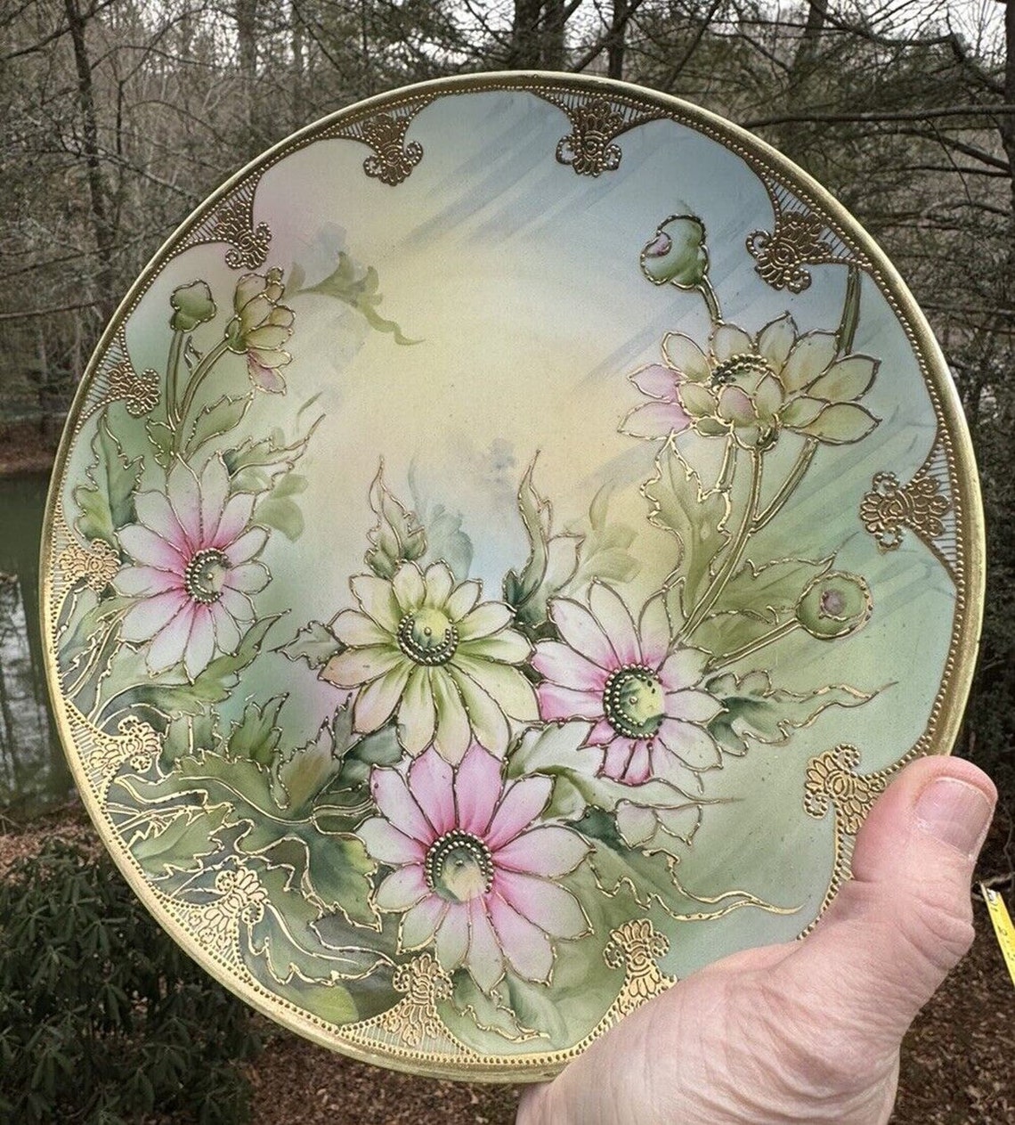 Antique 10” Morimura Gumi Hand Painted/gold Trim Nippon Plate-japan -O2 ...