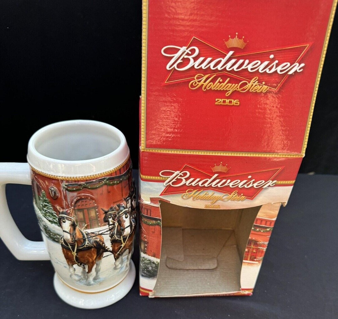 Budweiser Holiday Stein Beer Clydesdales Christmas Sunset at the ...