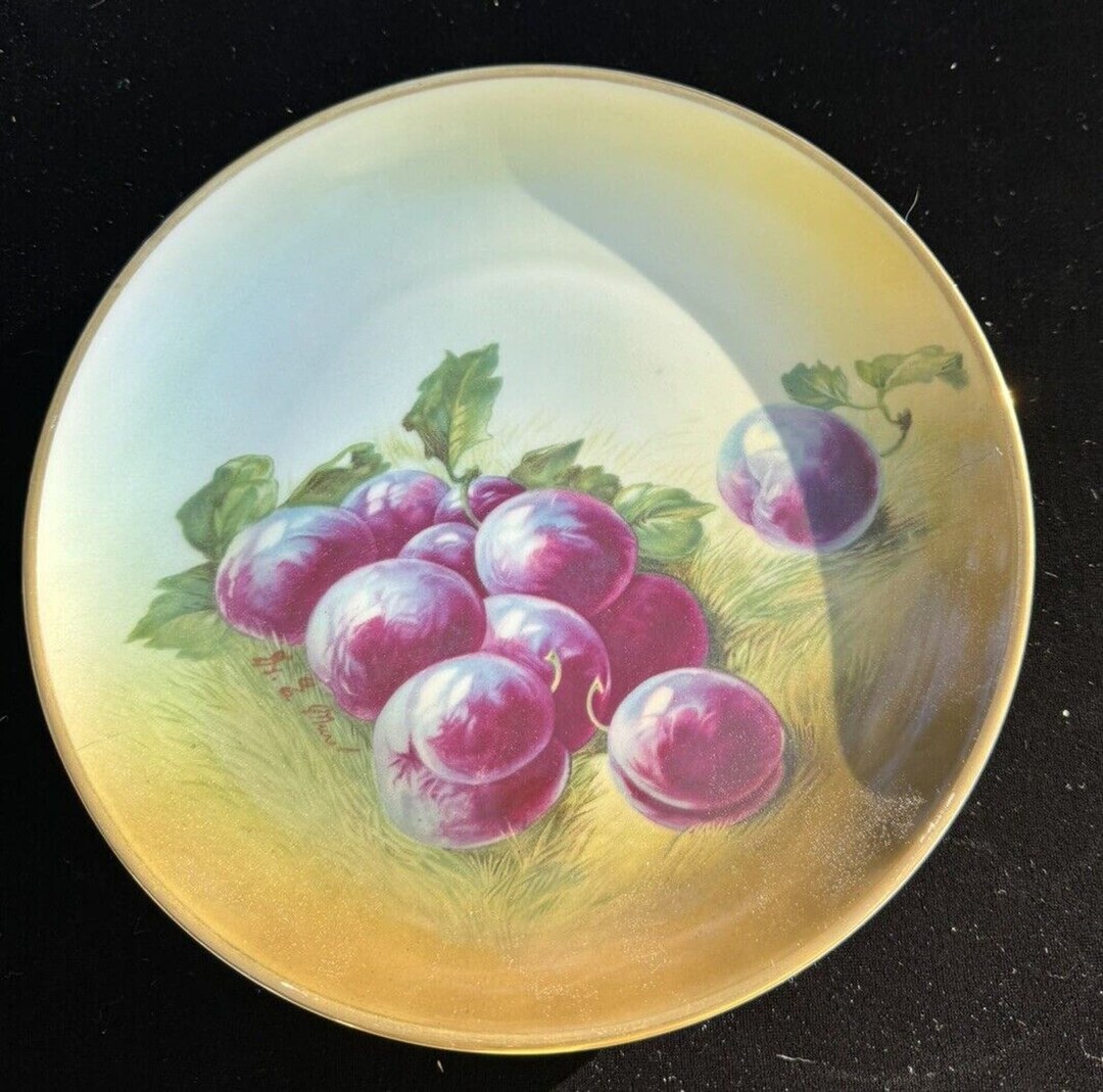 Beautiful Hutschenreuther Selb Bavarian Plum Design Plate Artist Signed ...