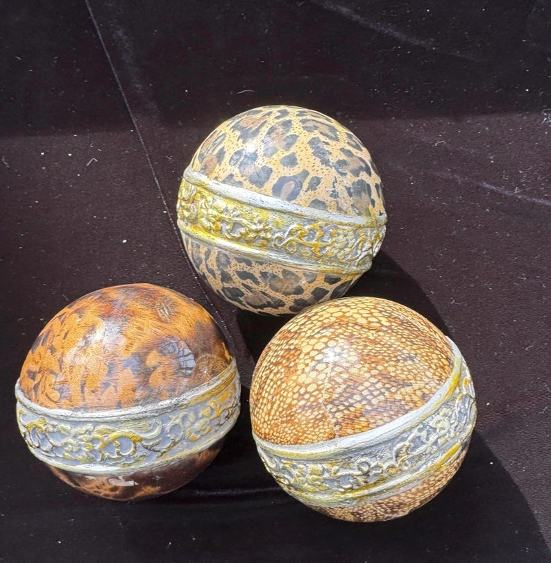 Vintage Kirkland Orb Sphere Balls Boho Home Decor Carpet Balls Set of 3 ...