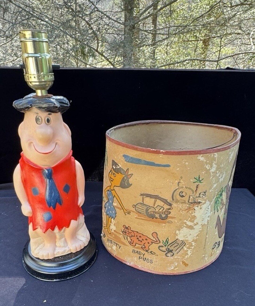 Rare 1961 Flintstones Fred Table Lamp & Poor Cond Shade Works! Hannah ...