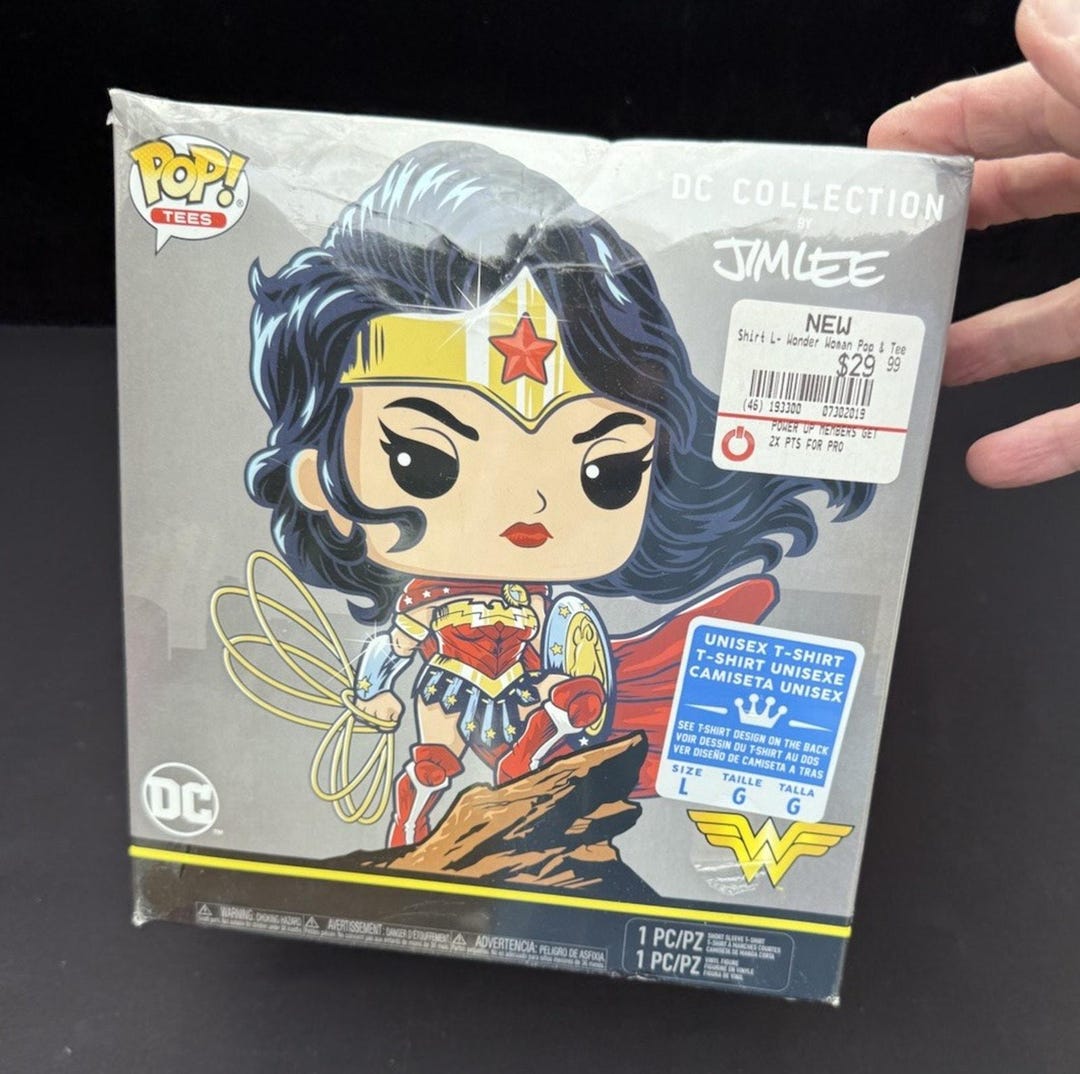 Funko Pop and Tee WONDER WOMAN Jim Lee Deluxe Black + White POP New ...