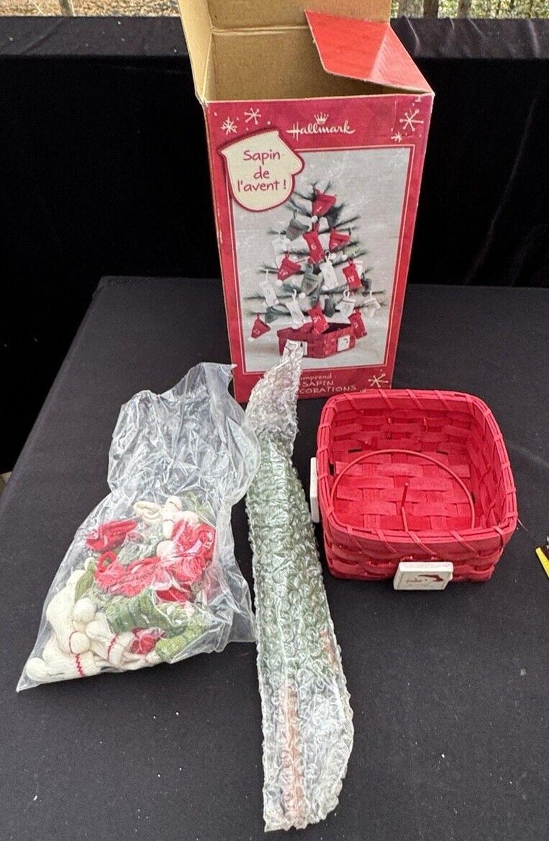 Rare Hallmark Countdown to Christmas Advent Tree Basket & Mittens MIB ...