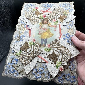 Large Antique Embossed Pop up 3-D Victorian Paper Lace 1800s Card 9 ...
