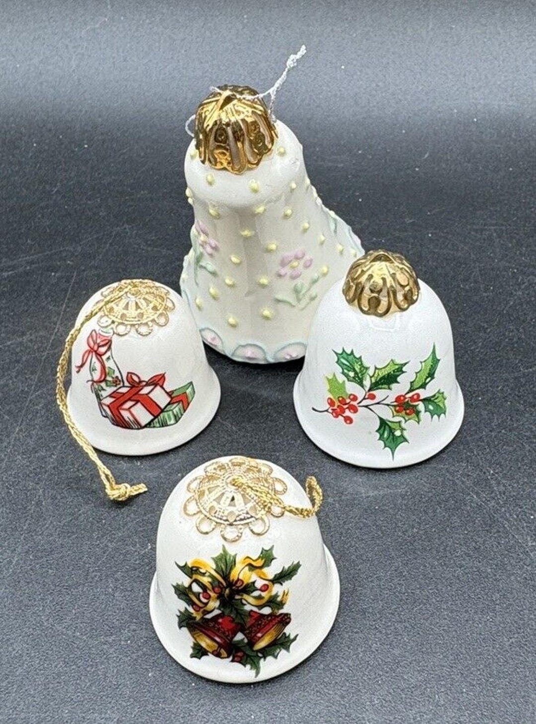 4 Vintage Hand-made Ceramic Bells Christmas Ornaments Signed -S1Q - Etsy