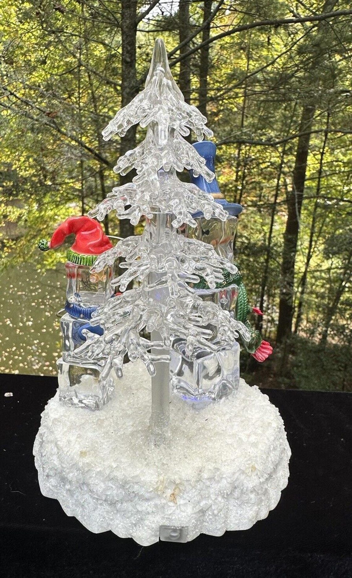 Snowman Campfire Lighted Christmas Tree Table Decoration Roasting ...