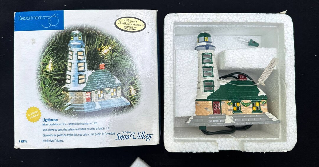 VTG Department 56 Lighthouse Snow Village Lighted Ornament 98635 ...
