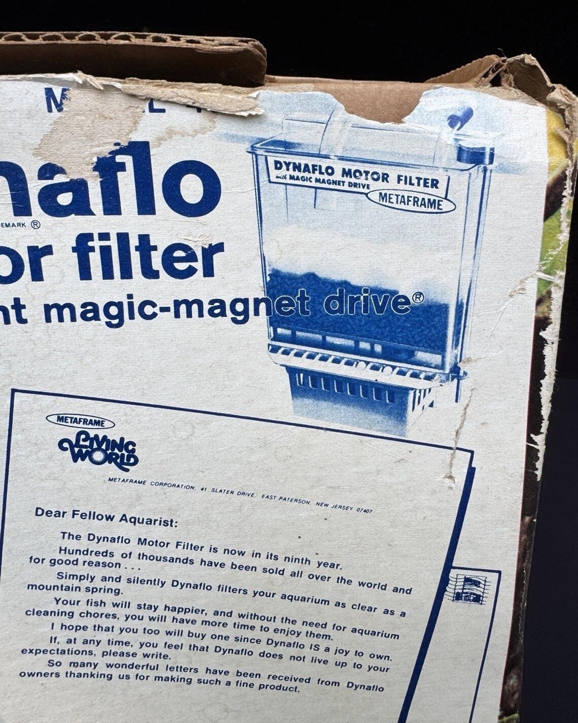Vintage Metaframe Living World Dynaflo Filter Original Box Rare! Works ...