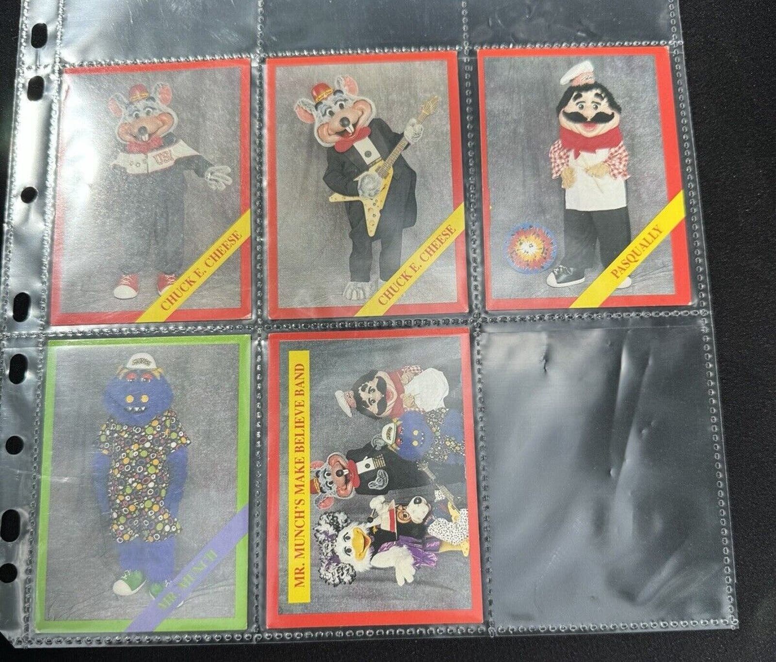 1993 Chuck E Cheese Showtime Pizza Series 1 Lot of 5 RARE Trading Cards ...