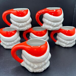 Vintage 1951 Jamar Mallory Ceramic Studio Santa Claus Set of 6 Mugs S1 ...