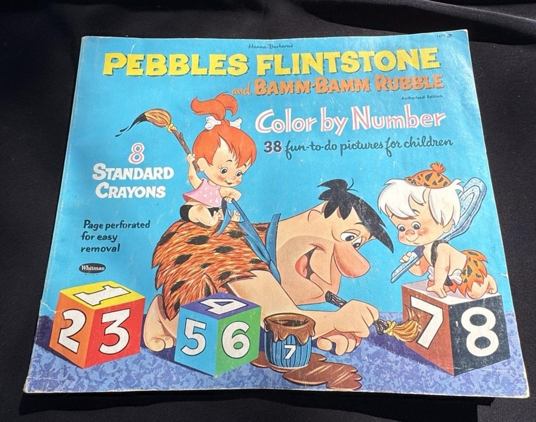 Hanna Barbera Pebbles Flintstone and Bamm-bamm- Rubble Color by Number ...