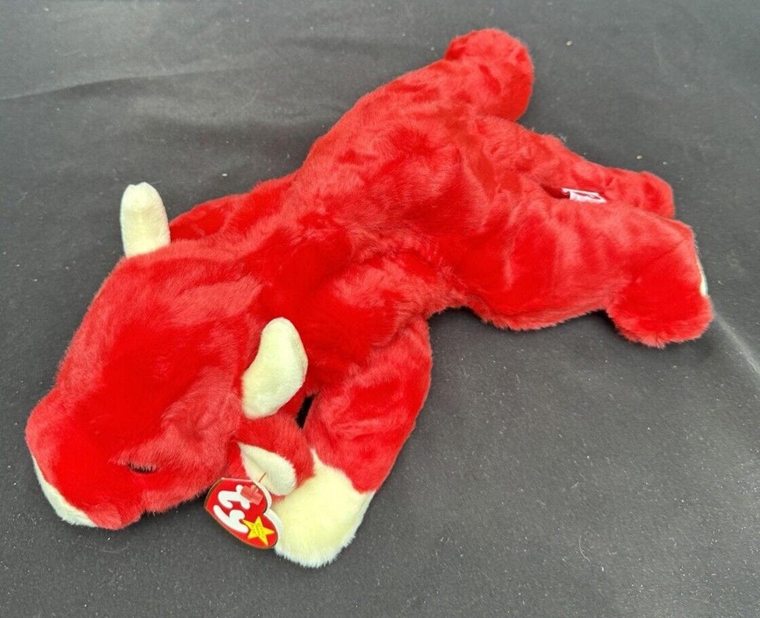 Ty Beanie Baby Large Snort the Bull With Tags 13" Mint MWT! - Etsy
