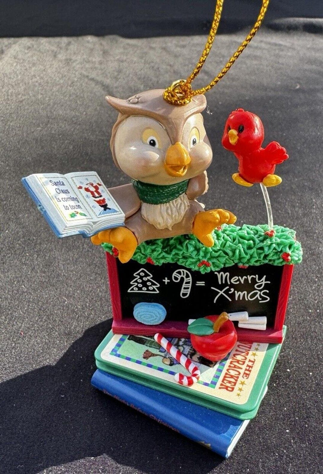 Christmas Ornament Teacher Owl School Nutcracker Chalkboard & Book -S98 ...