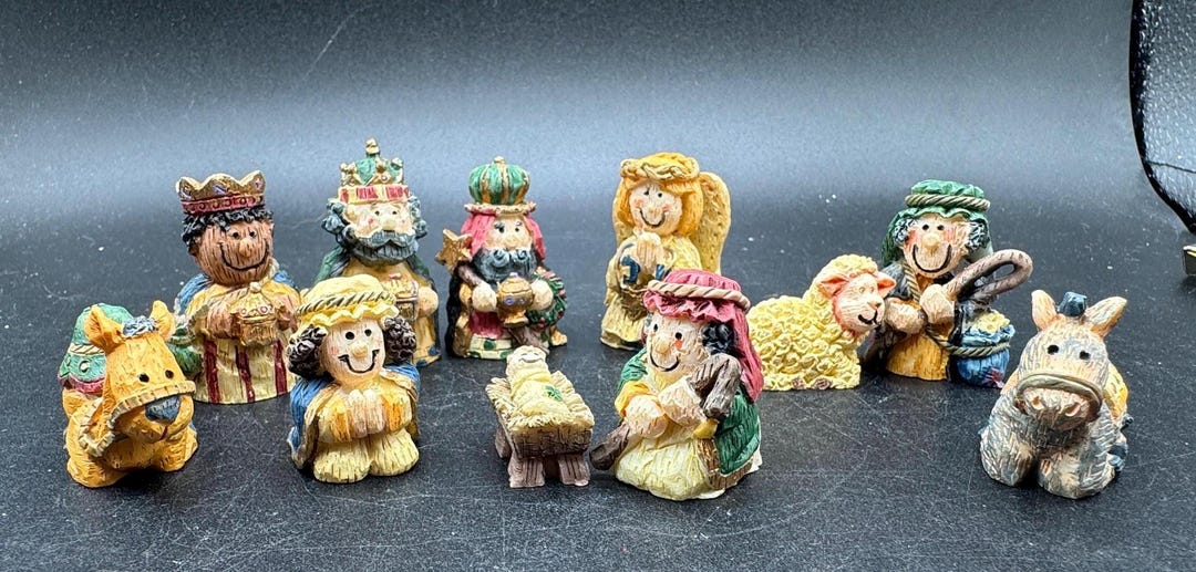Nativity Set 11 Piece Miniature Polystone Figurines Giftco Sweet ...