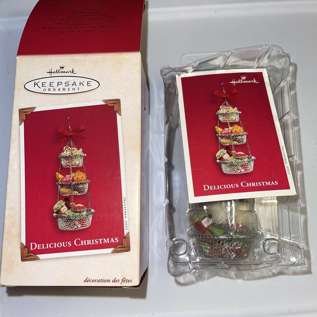 Brand New Hallmark Keepsake Delicious Christmas Ornament 2003 3 Baskets ...