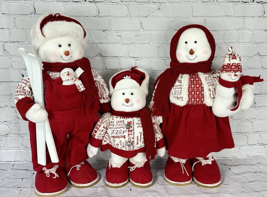 Cute! Tii Collections 25” Tall Snowman Family Mr Mrs & Kids High ...