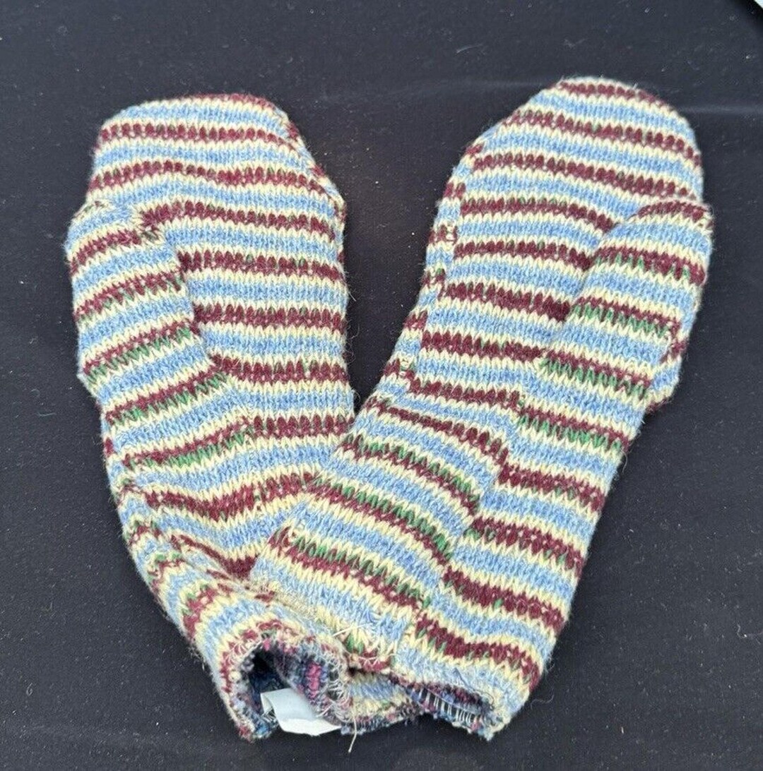 Vintage 1950’s Chunky Knit Wool Cotton Blend Winter Size Large Mittens ...